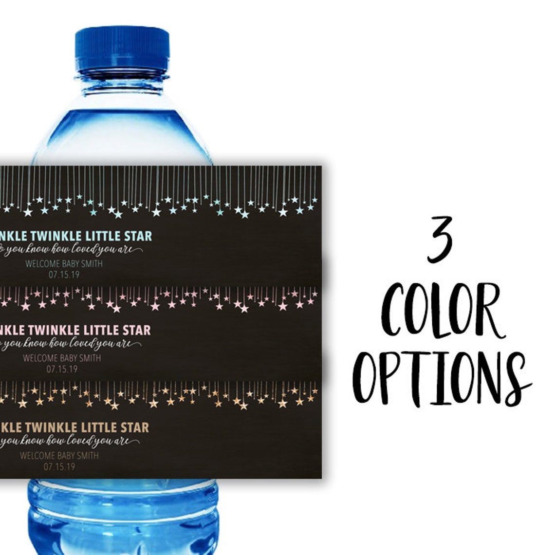 Twinkle Twinkle Babyshower Water Bottle Label Star Baby | Etsy