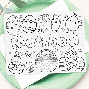 Easter Coloring Sheet, Easter Name Coloring Page, Easter Classroom Game ...