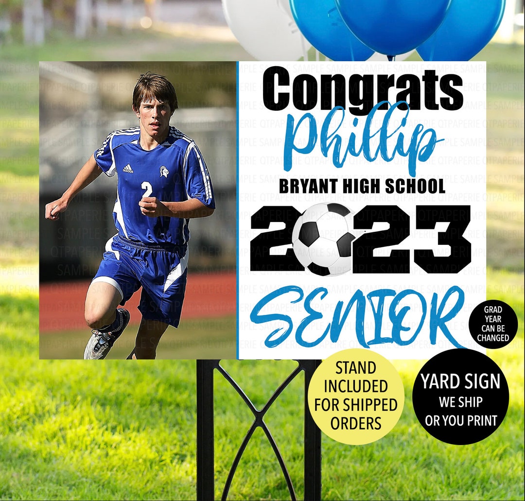 Senior Soccer Yard Sign, High School Soccer Senior, Soccer Senior Sign ...