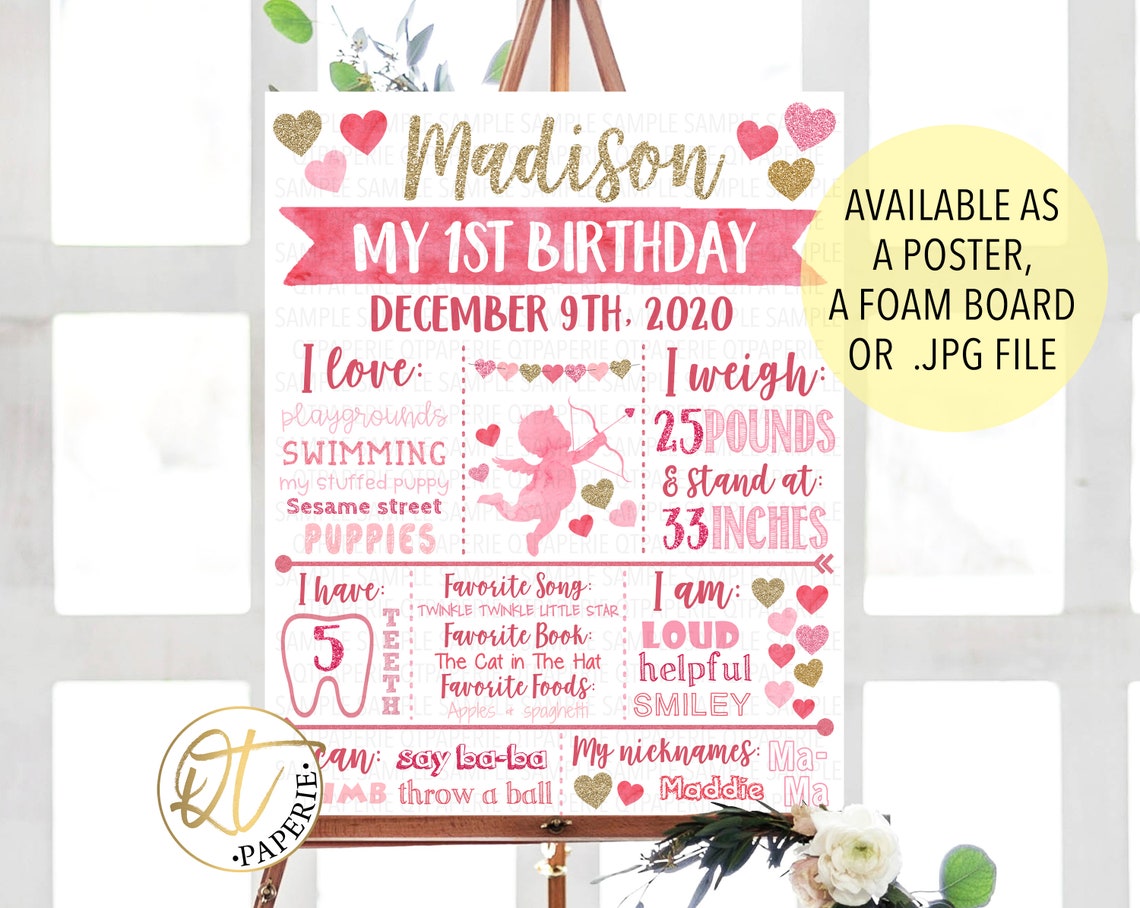 Valentine Birthday Chalkboard, Valentine Day Birthday Chalkboard Sign ...