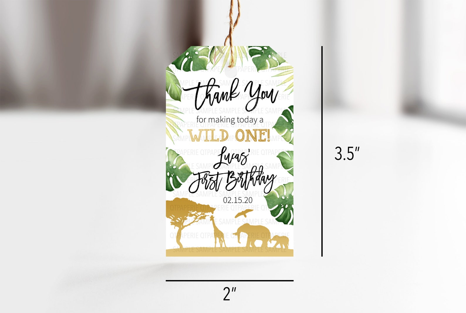 Safari Thank You Tag Safari First Birthday Tag Wild One Tag - Etsy
