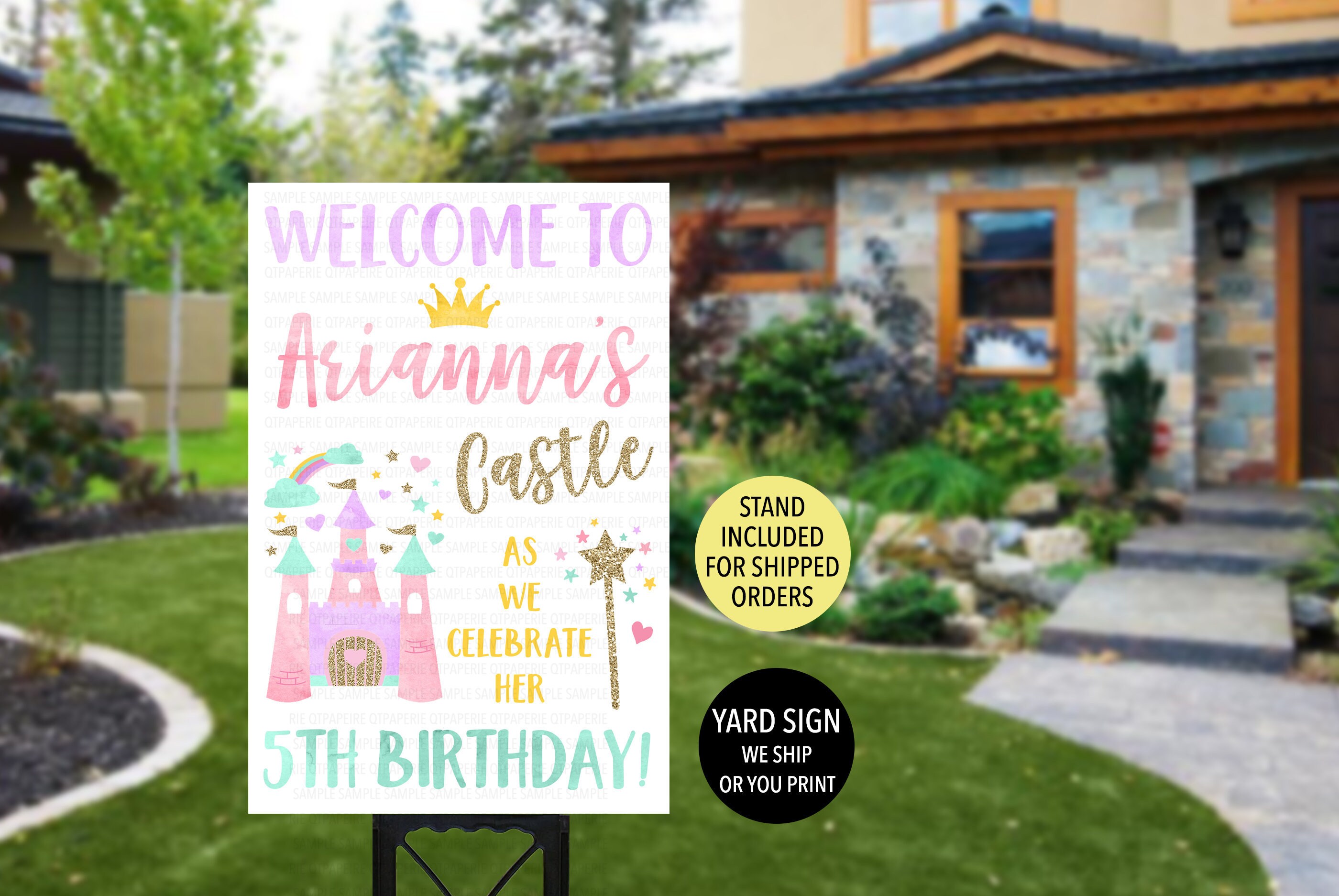 Princess Birthday Sign Princess Yard Sign Princess Birthday - Etsy