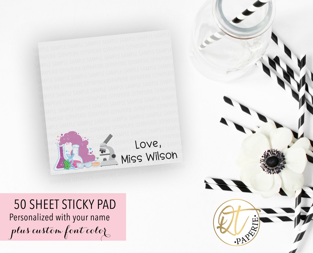 Science Teacher Sticky Note, Science Sticky Note, Teacher Notepad ...