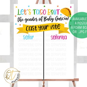 Taco Gender Vote Sign, Taco Gender Reveal Sign, Taco Bout the Gender ...