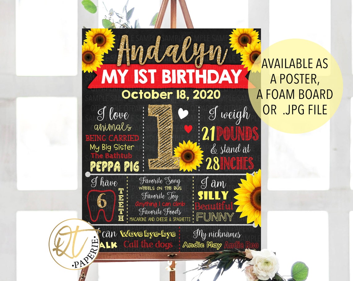 Sunflower Birthday Sign Sunflower Chalkboard Sign Sunflower - Etsy