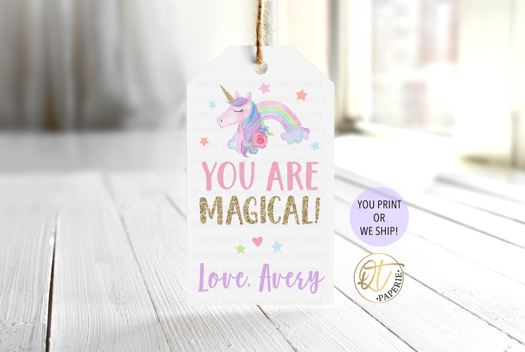 Unicorn You Are Magical Tag, Unicorn Birthday Tag, Unicorn Party Favor ...
