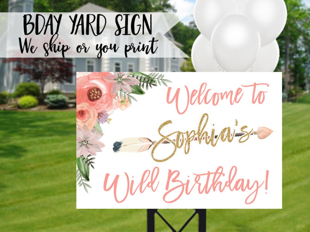Wild Birthday Yard Sign, Boho Sign, Wild One Sign, Two Wild Sign, Wild ...