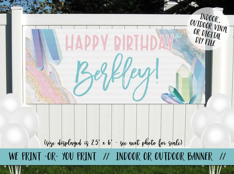 Geode Birthday Banner Geode Banner Geode Birthday - Etsy