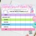 Unicorn Homeschool Printable, Printable Unicorn Weekly Task List, Girls ...
