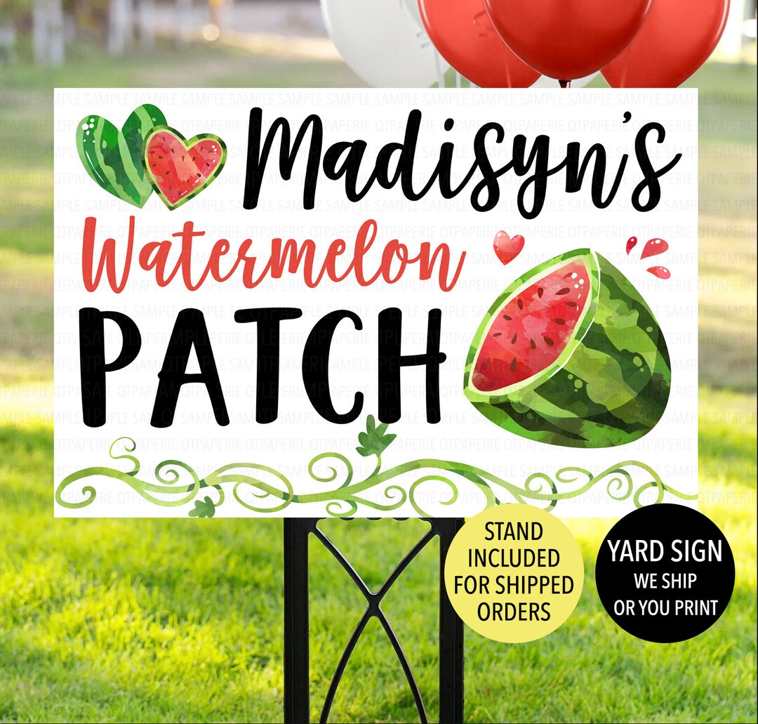 Watermelon Patch Sign, One in a Melon Birthday, Watermelon Birthday ...