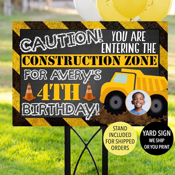 Happy Birthday Yard Sign Construction - Etsy