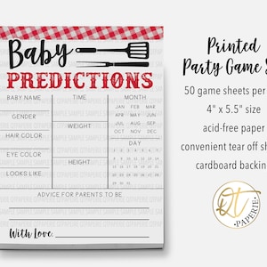 Baby Q Baby Shower Game, Baby Q Game, Baby Predictions Game, Barbeque ...