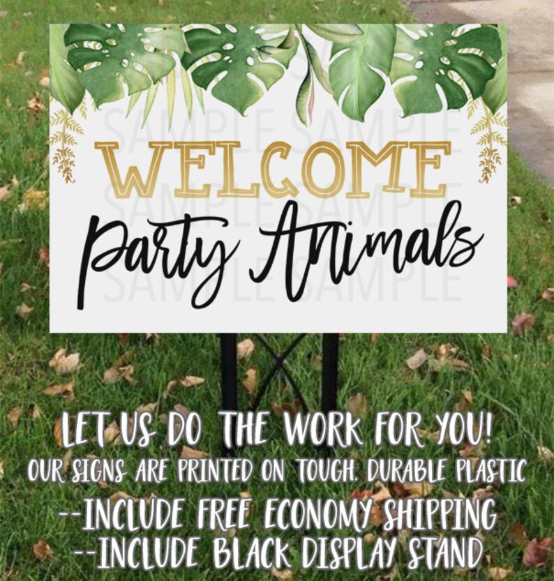 Party Animals Welcome Sign Safari Party Animals Sign Safari | Etsy