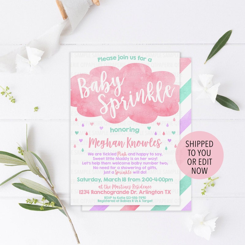 Baby Sprinkle Invitations - Etsy