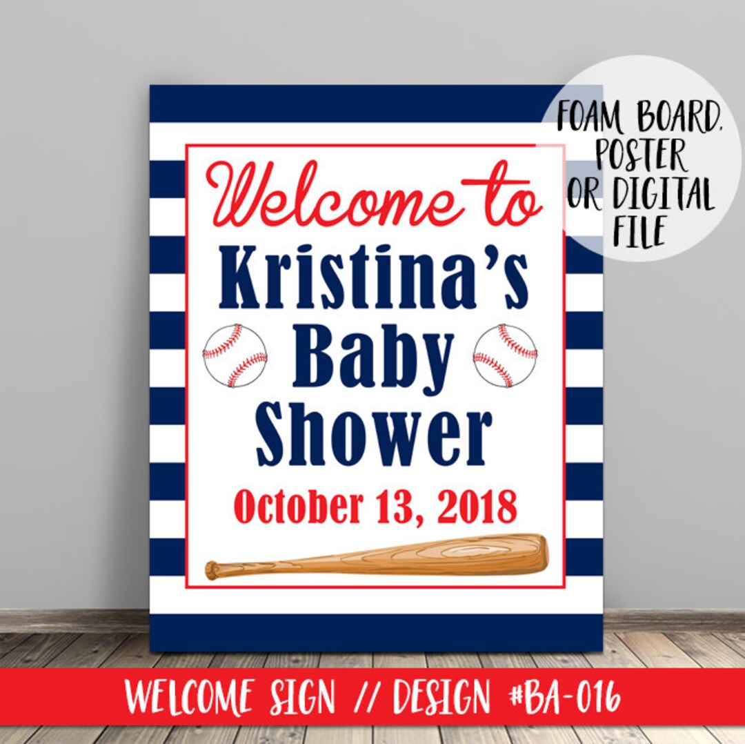 Baseball Welcome Sign, Baseball Baby Shower Sign, Baseball Shower ...