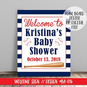 Baseball Welcome Sign, Baseball Baby Shower Sign, Baseball Shower ...
