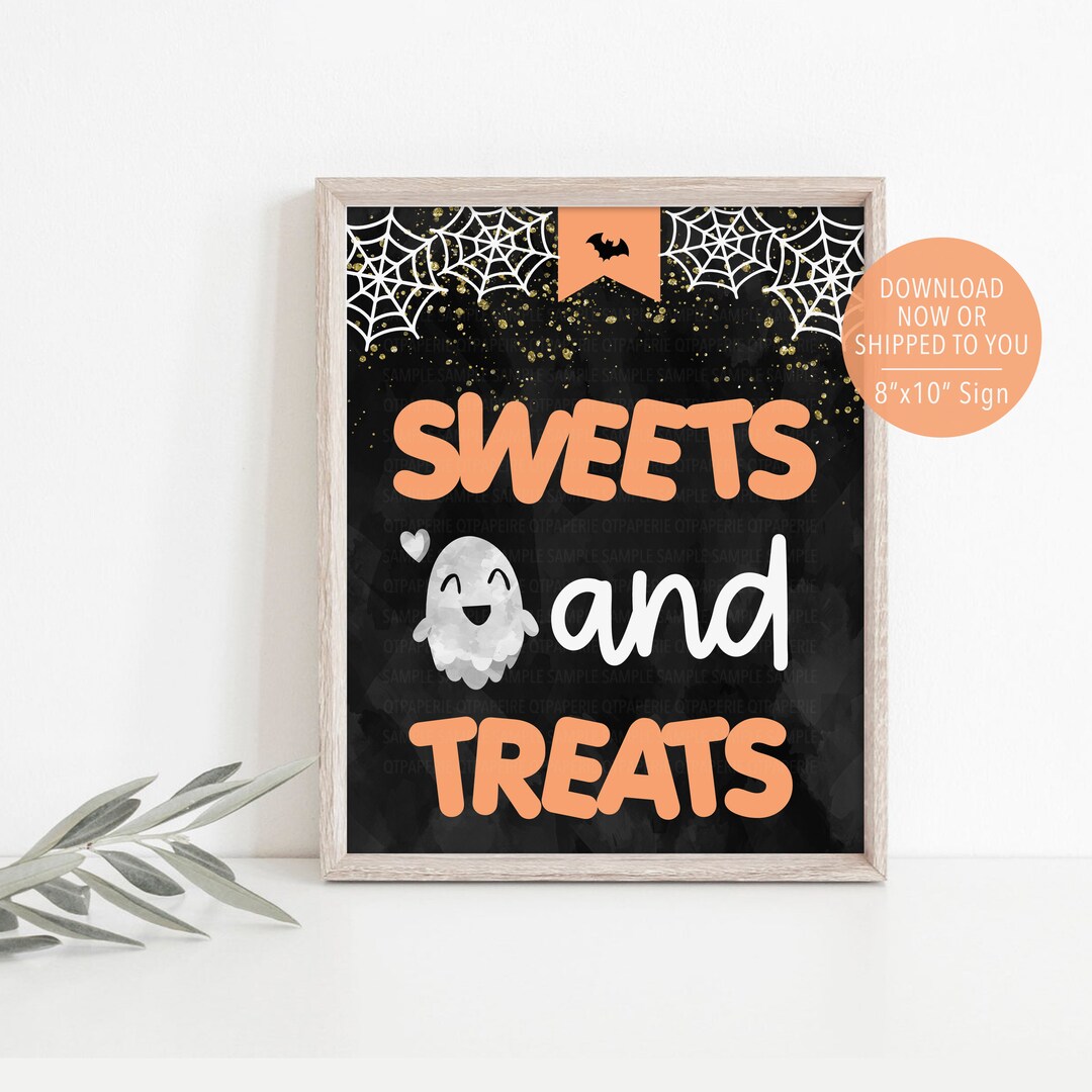 Cute Ghost Sweets and Treats Sign, Sweets & Treats Sign, Boo Day Party ...