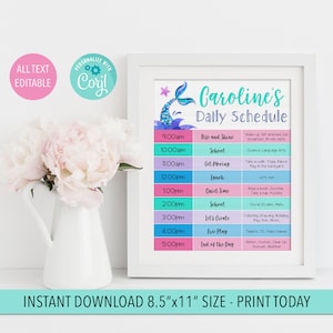 Mermaid Home School Daily Schedule, Mermaid Daily Routine Schedule ...