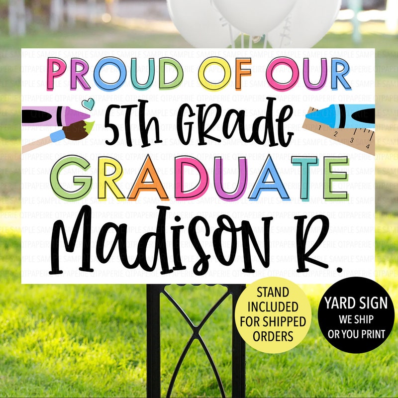 5th Grade Graduation Yard Sign - Etsy