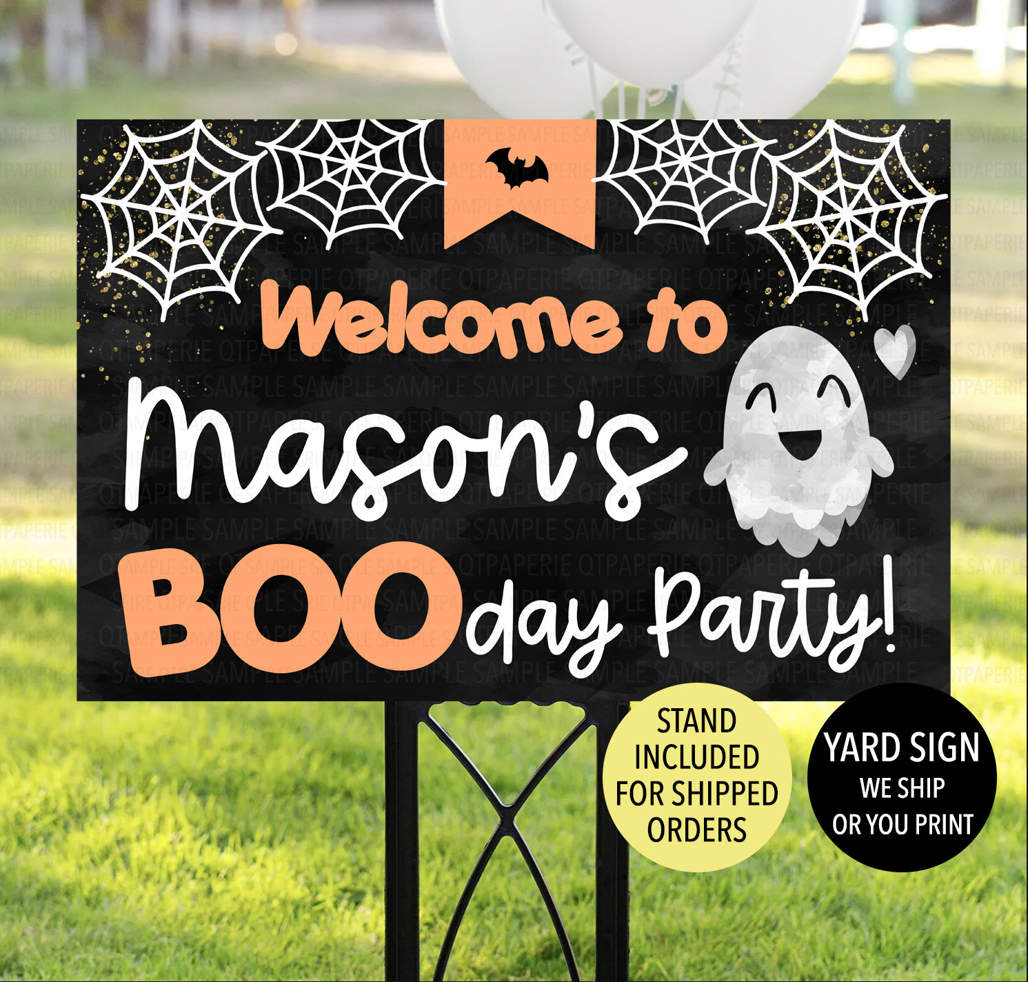 Halloween Birthday Welcome Sign Girl Ghost Birthday Sign | Etsy