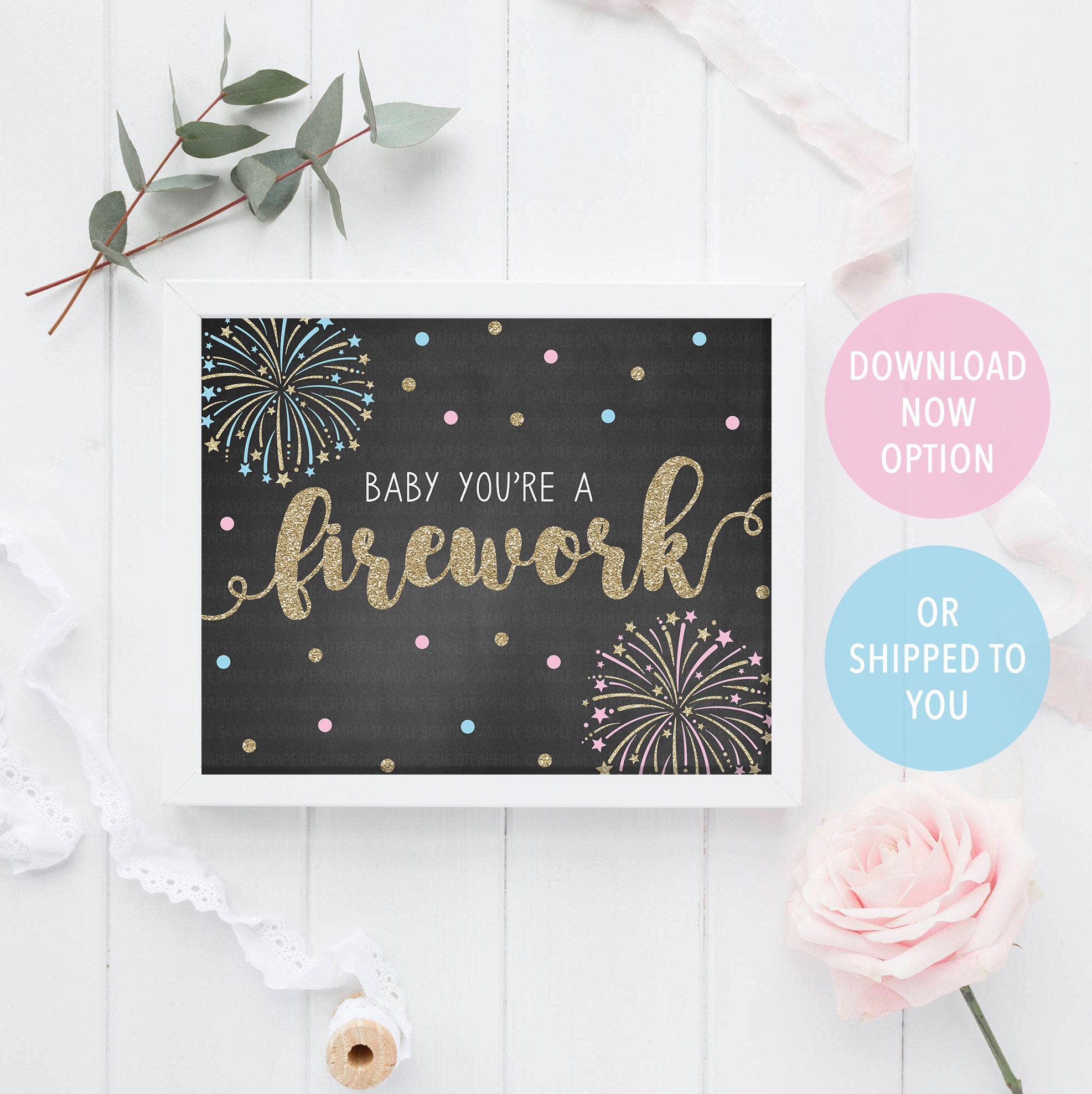 Baby You're A Firework Sign Firework Gender Reveal Sign - Etsy