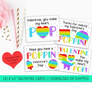 Pop It Valentine Day Card for Kids, Pop It Fidget Gift Tag, Pop It ...