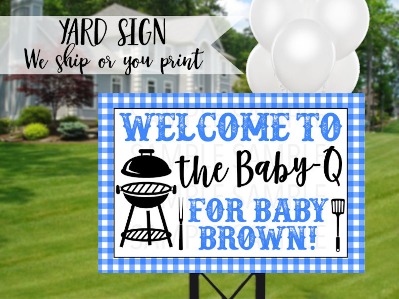 Pink Baby Q Baby Shower Sign Pink Barbeque Baby Shower Yard - Etsy
