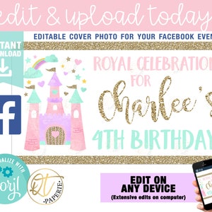 Princess Birthday Facebook Cover, Facebook Event Cover, Princess ...