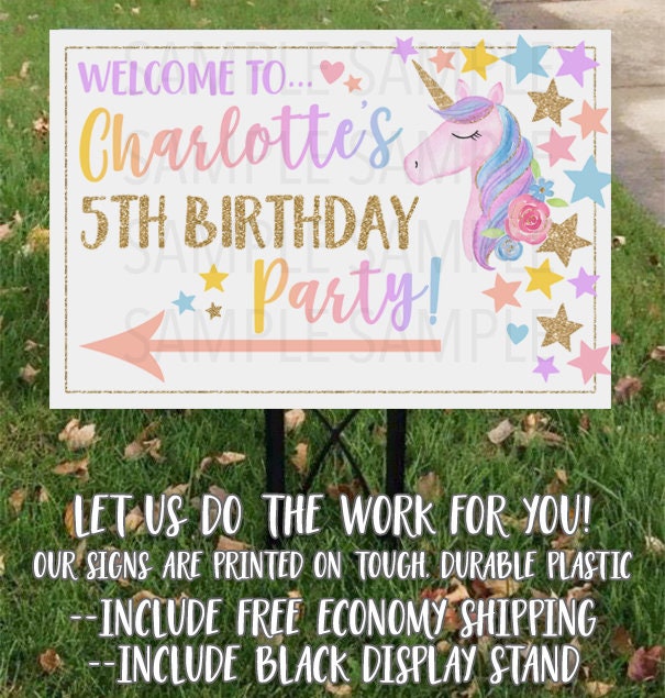 Unicorn Party Direction Sign, Unicorn Birthday Sign, Unicorn Sign ...