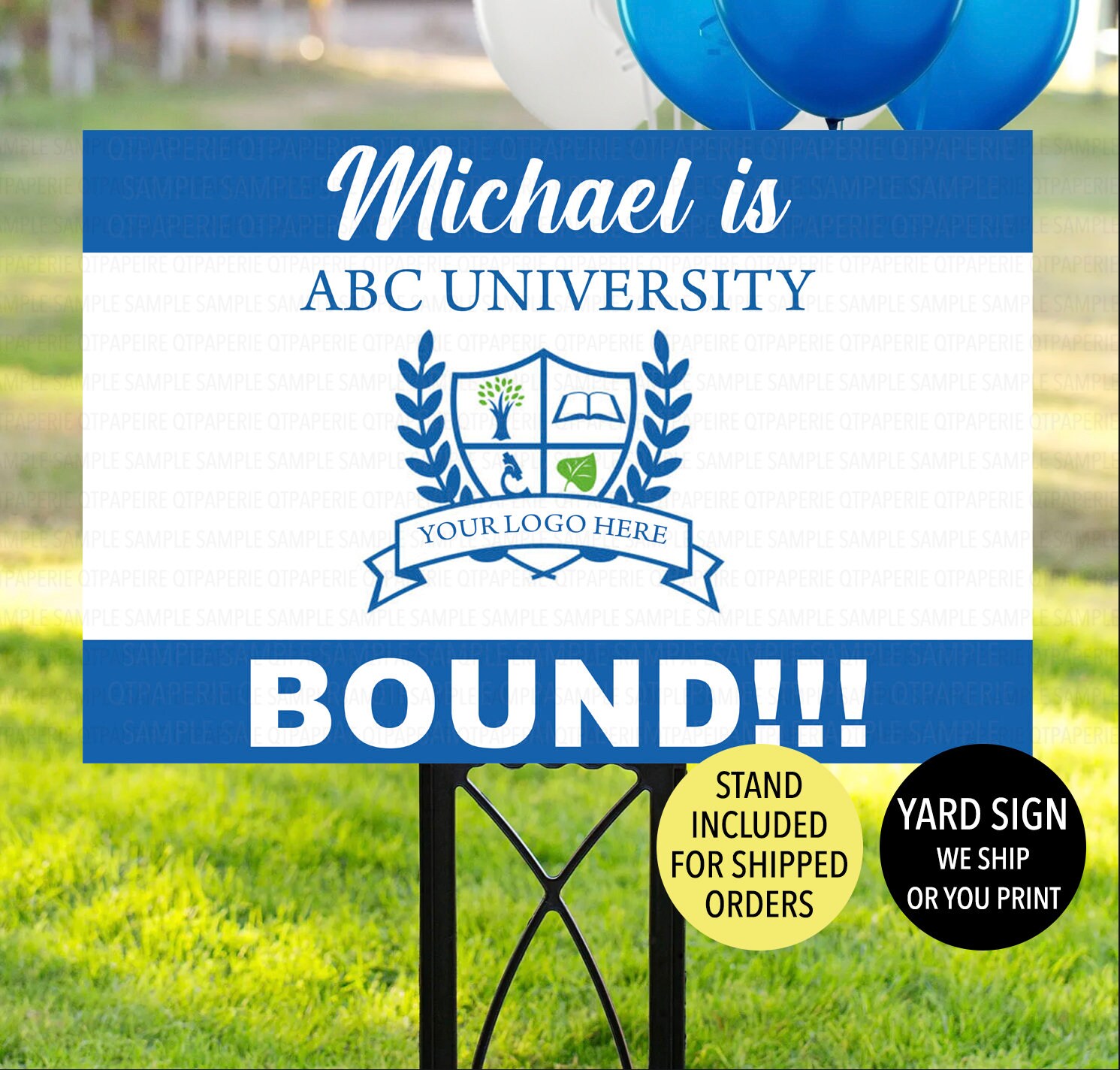 College Bound Yard Sign College Logo Sign Senior Sign - Etsy