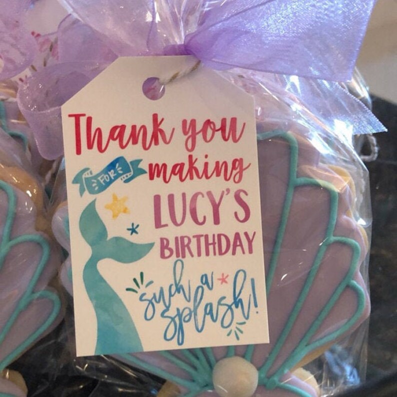 Mermaid Birthday Thank You Tag, Mermaid Favor Tag, Mermaid Party Favor ...