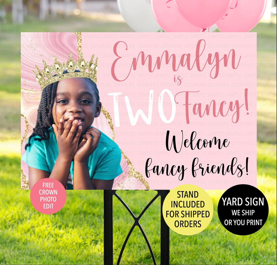 TWO Fancy Welcome Party Sign, Fancy Birthday Sign, Princess Photo ...