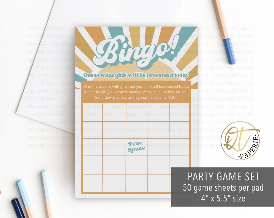 Here Comes the Son Baby Shower Game, Baby Bingo Game, Sunshine Baby ...