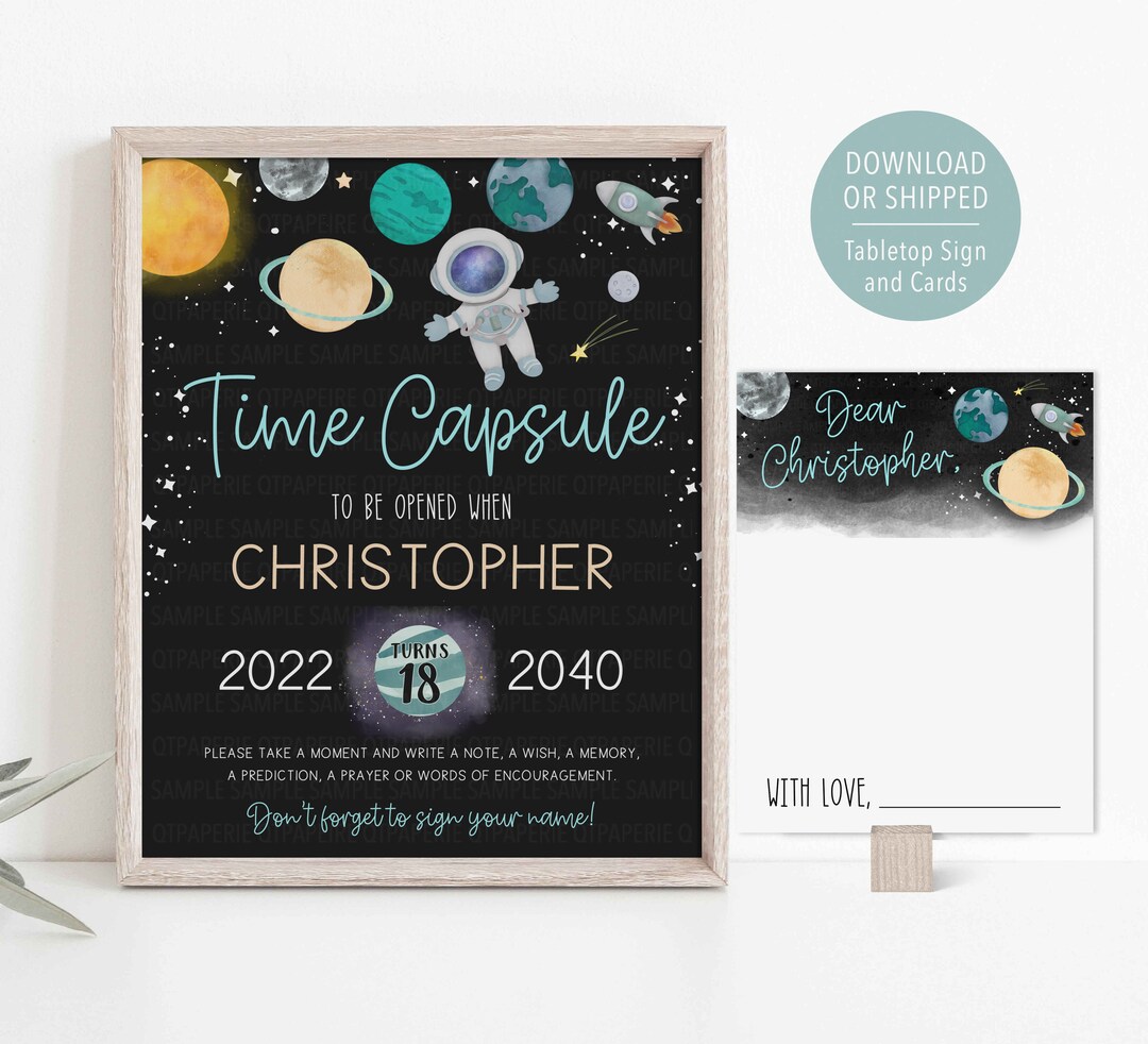 1st Trip Around the Sun Time Capsule, Astronaut Birthday, Outer Space ...