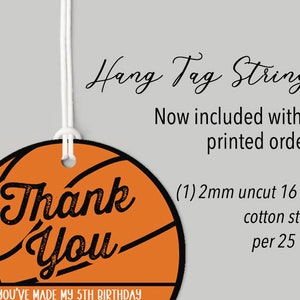 Basketball Thank You Tag, Basketball Birthday Tag, Basketball Party ...