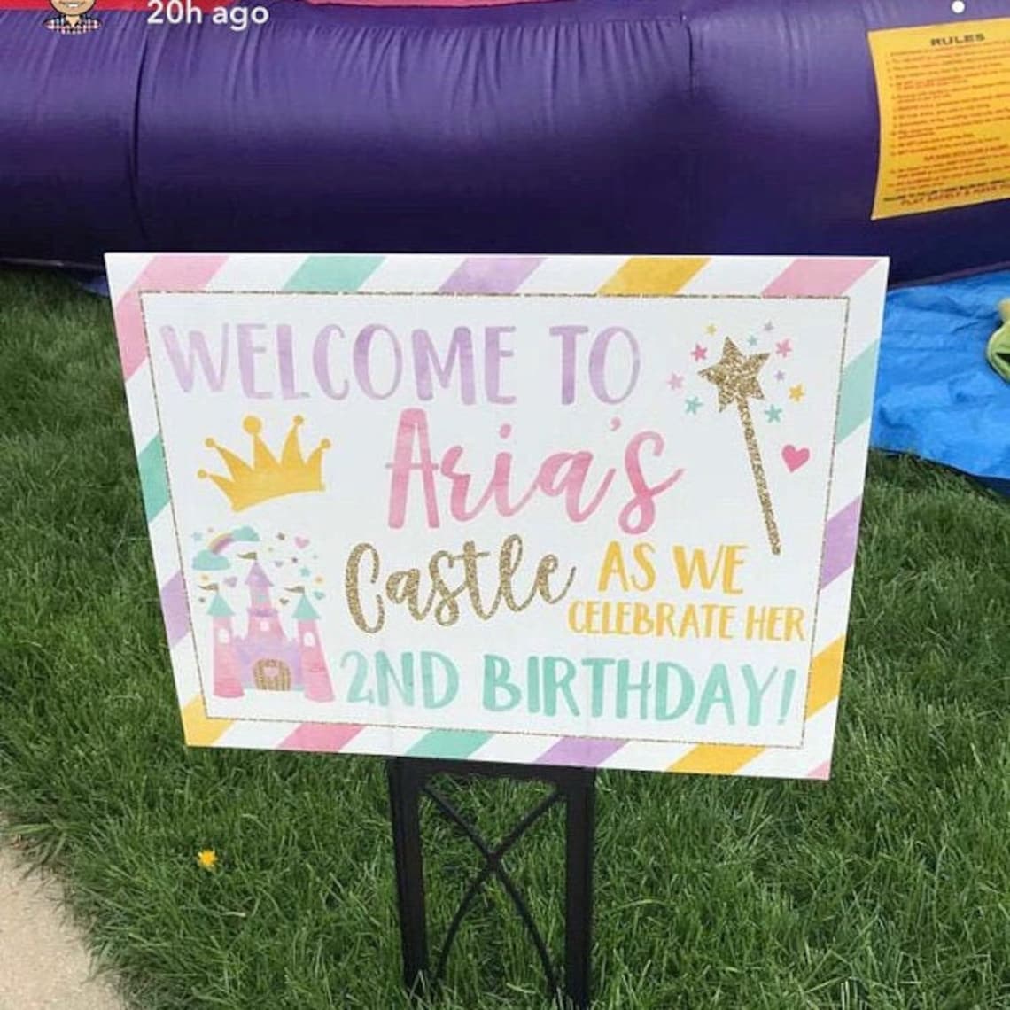 Princess Birthday Sign, Princess Yard Sign, Princess Birthday Yard Sign ...