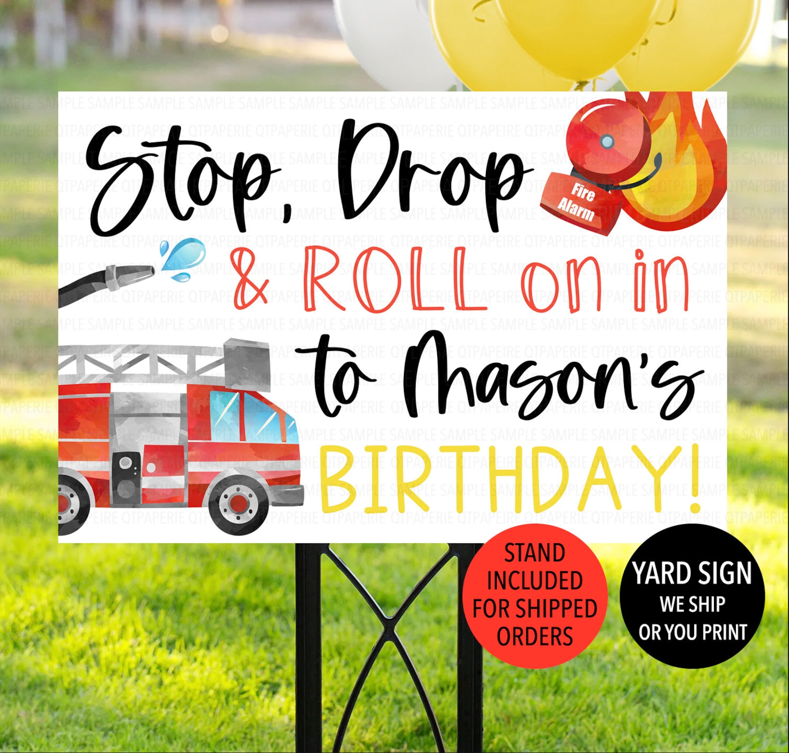 Firefighter Birthday Yard Sign Firetruck Birthday Sign Fire - Etsy