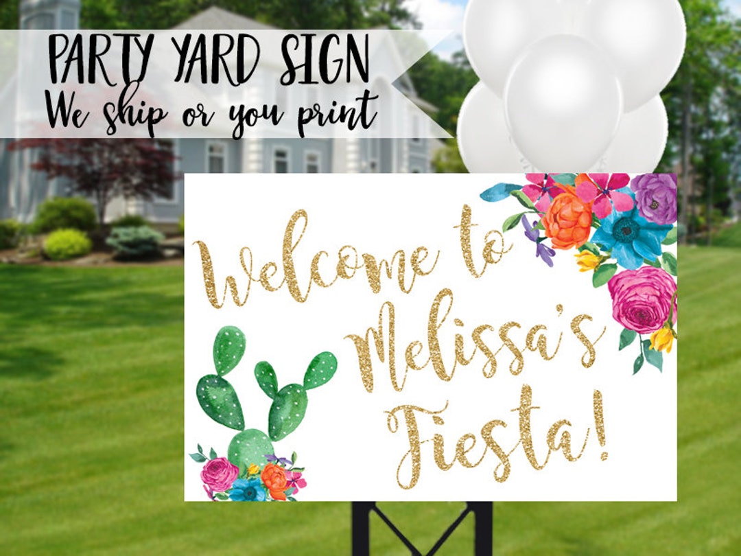 Fiesta Welcome Sign, Fiesta Sign, Fiesta Yard Sign, Cactus Welcome Sign ...