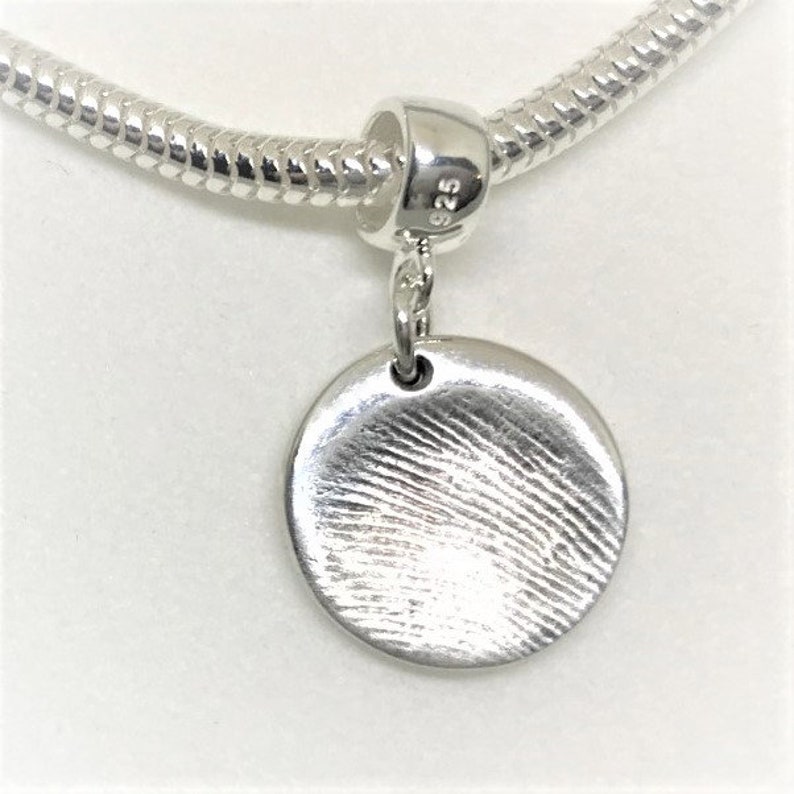 Sterling Silver Fingerprint Charm Bracelet Set - Etsy