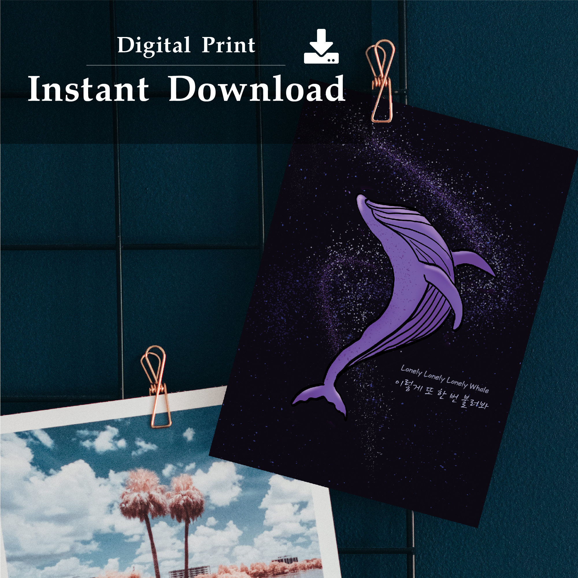 BTS Whalien 52 Lyric Poster Fan Art Full Digital Print 4 Different ...