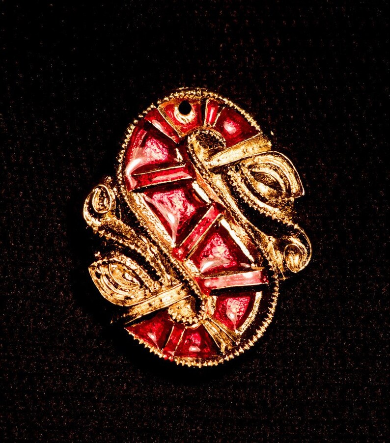 Saxon Pendant With Red Enamel S-32 | Etsy