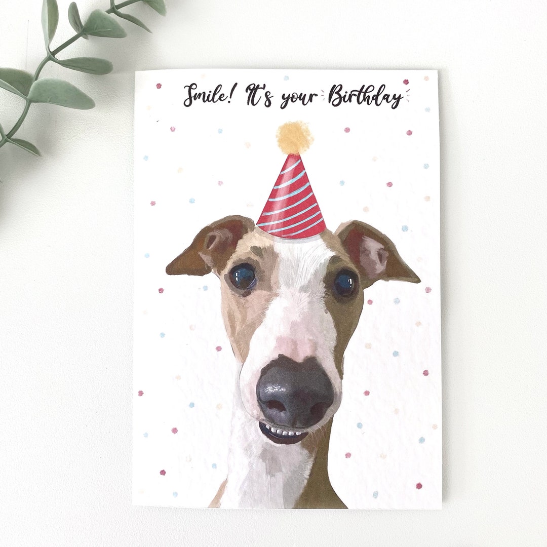 Greyhound Geburtstagskarte, Greyhound Karte, Greyhound Liebhaber ...