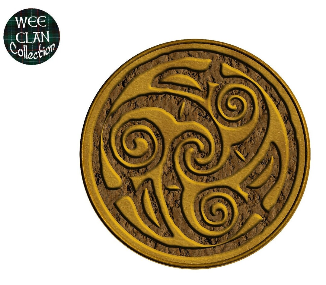 Celtic Inspired Old Gold Tri Wave Knots on Wood Vinyl Sticker - Etsy