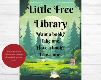 Little Library Printable the Best Books Are Shared Sign or Poster for ...