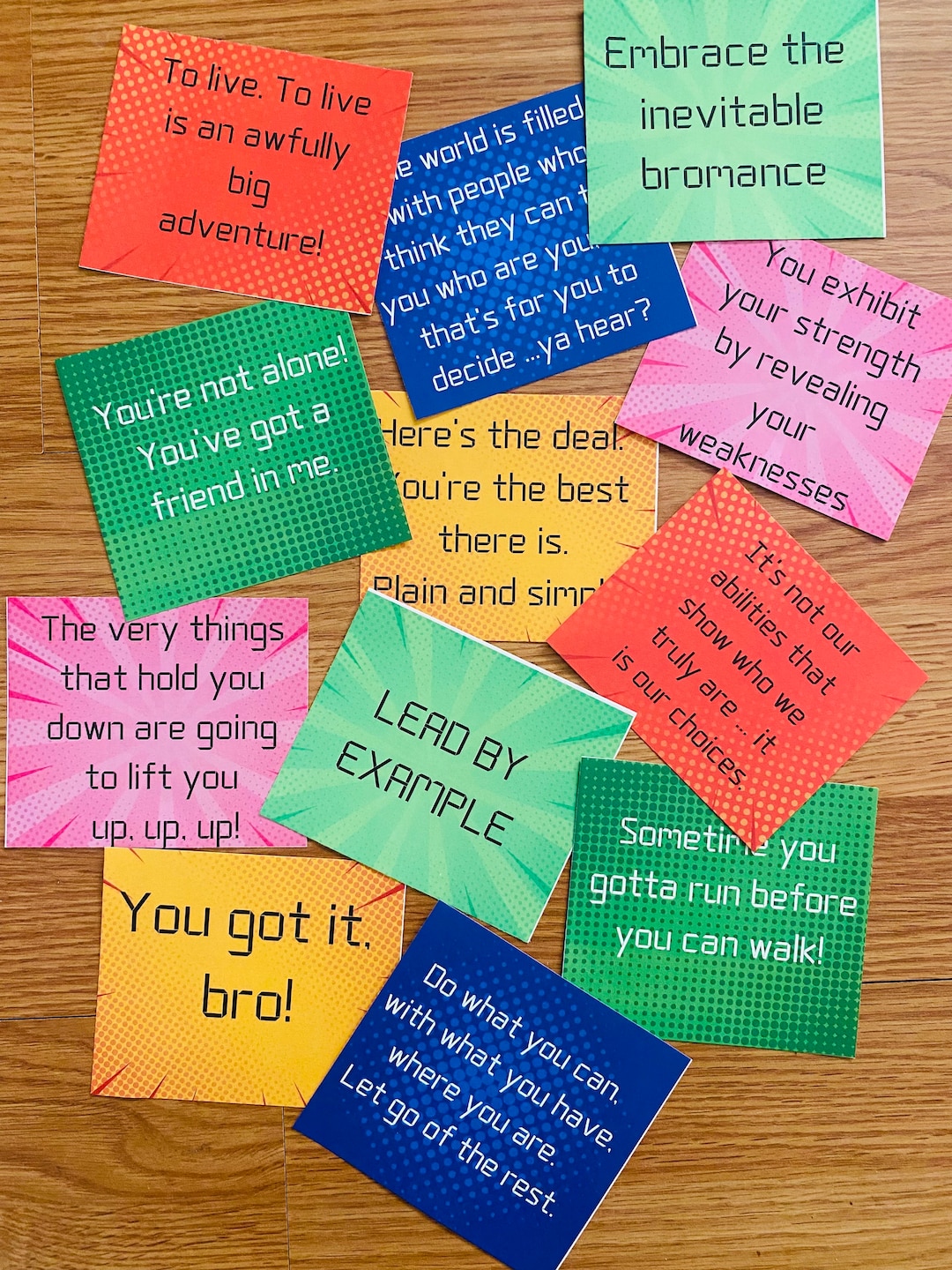 Encouragement Cards, Printable Gift Note, Car Tag - Comic Blast Design ...