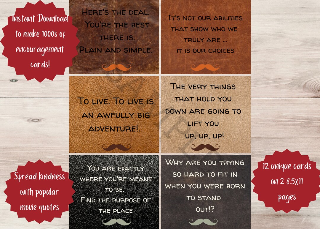 Encouragement Cards, Printable Gift Note, Car Tag Gentile Mustache ...