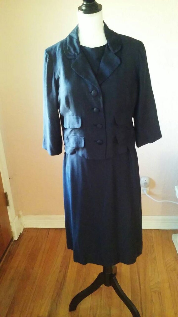 1950s navy blue ensemble - Gem
