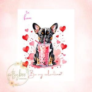 Boba Tea Valentine's Day Cards. Boba. Cute Animal. Girly Valentines Day ...