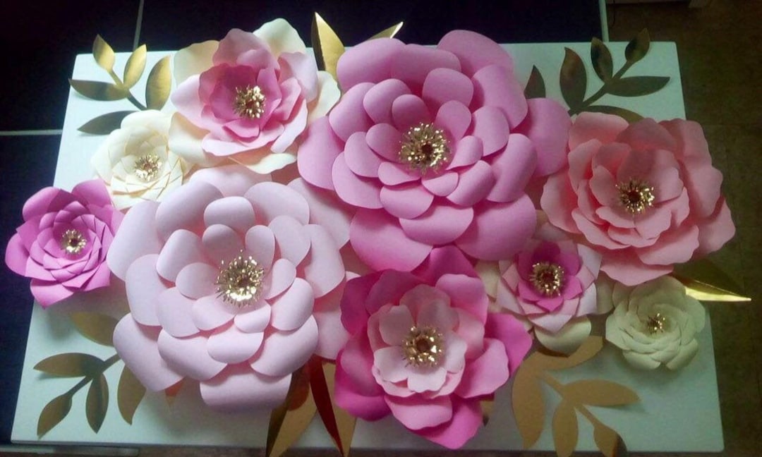 Giant Paper Flower Backdrop, Fully Assembled Birthday Nursery Wedding ...