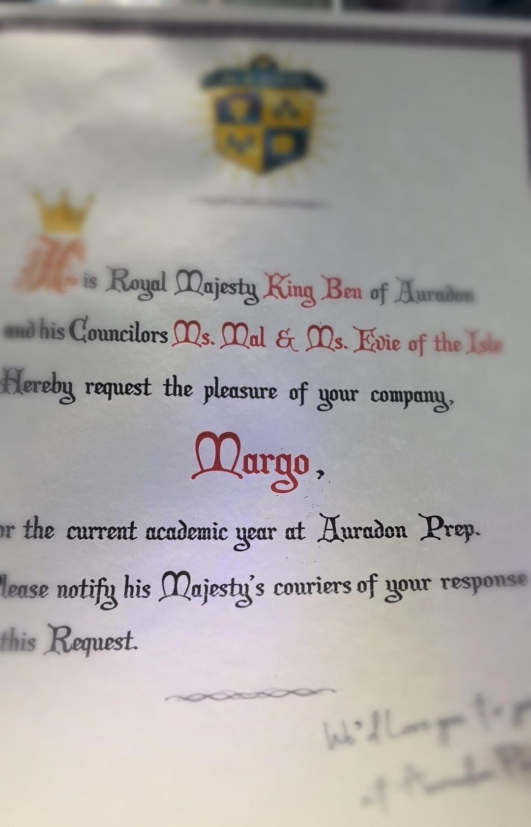 Auradon Prep Acceptance Letter, Personalized Scroll, Descendants 2 - Etsy